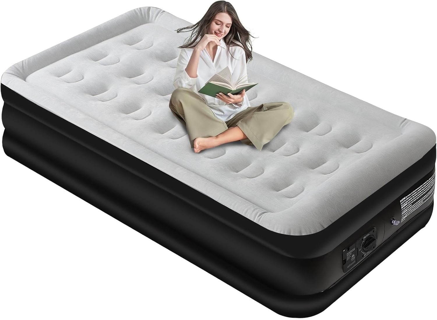 Panana Twin Air Mattress with Built in Electric Pump, Height 18.5 ...