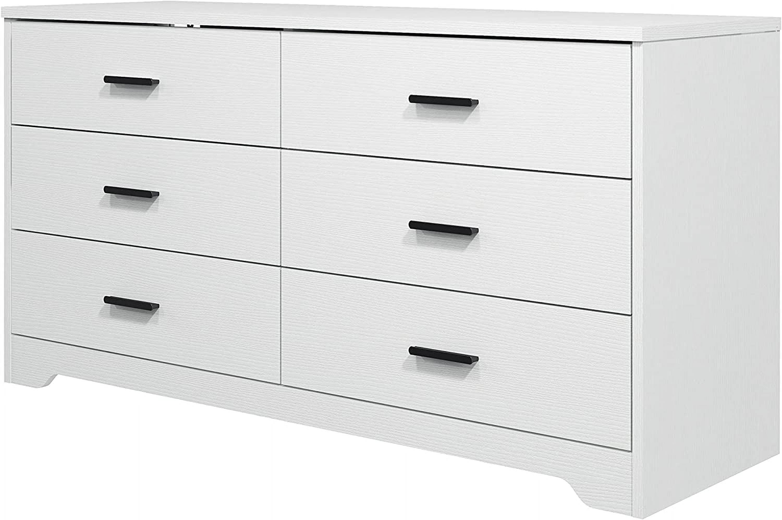 Panana Wooden 5/6 Drawer Dresser, Wide Modern Chest of Drawers ...