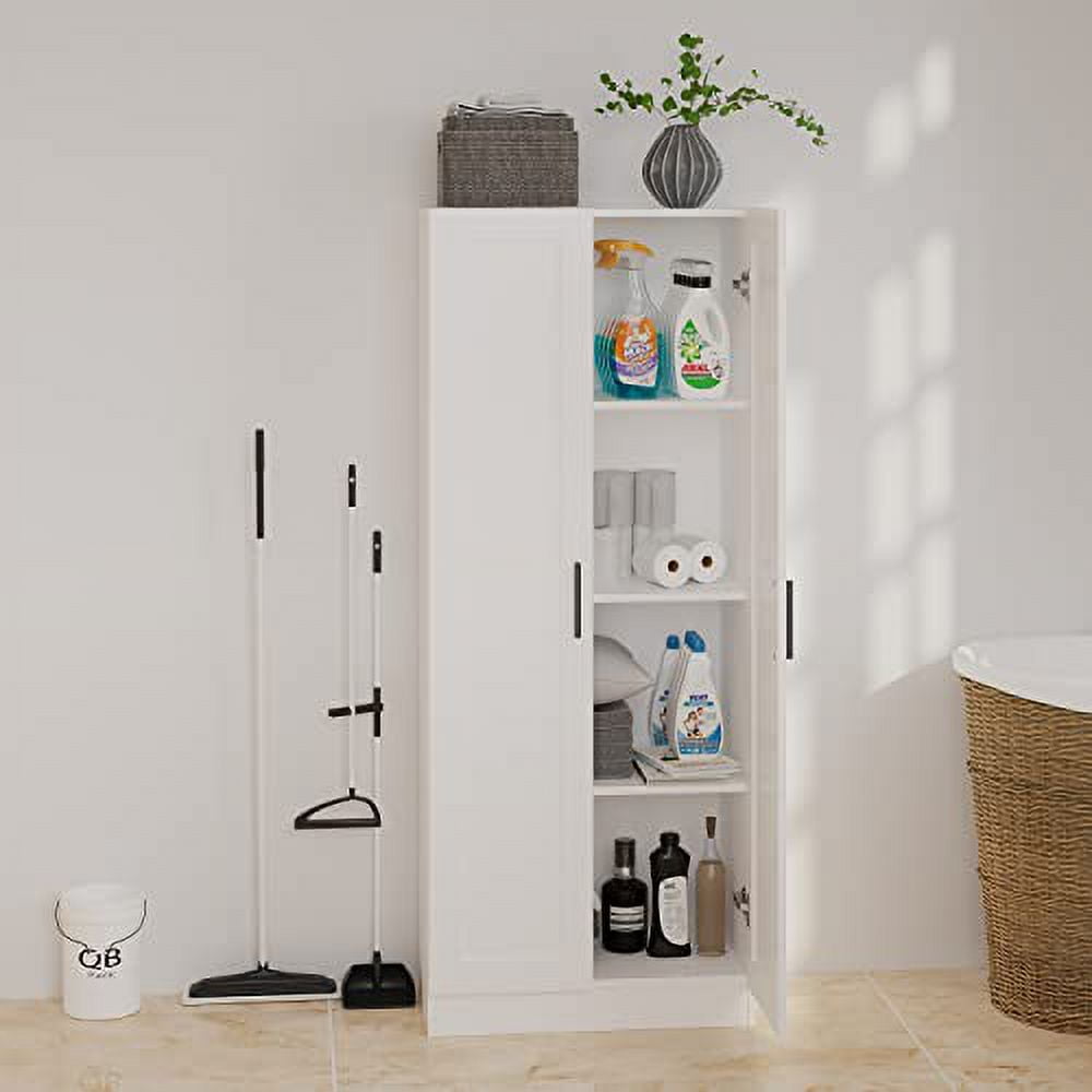 Panana Wooden Storage Cabinet, Narrow Pantry Cabinets Free Standing ...