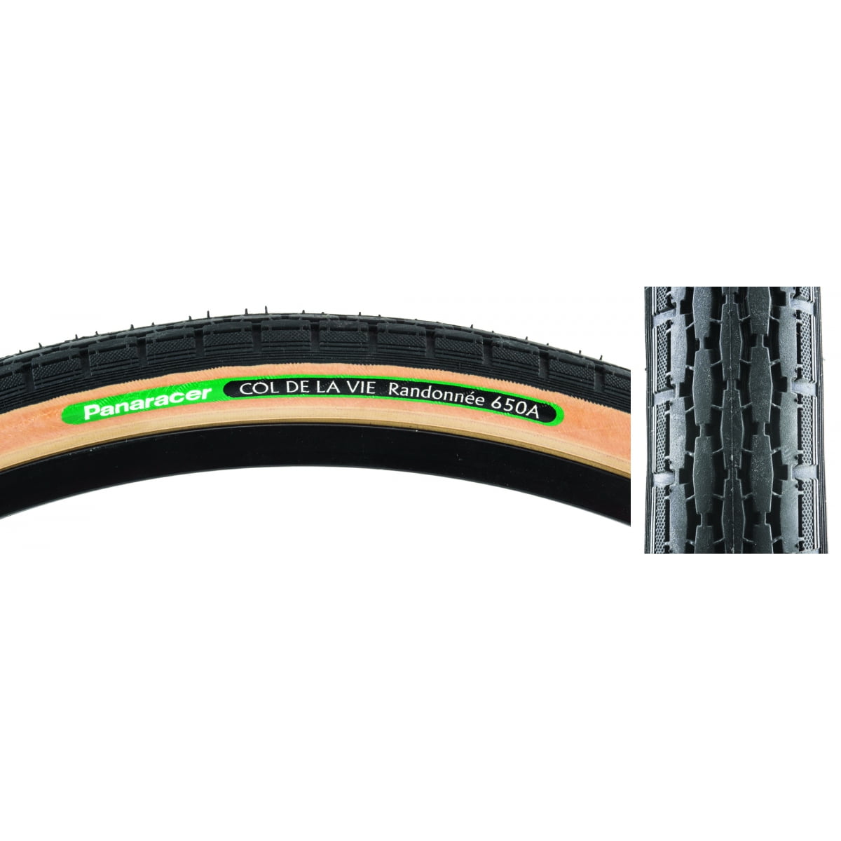 Panaracer Randonnee Tire 26x1-3/8" (ISO Size 590) 650A Black/Gumwall ...