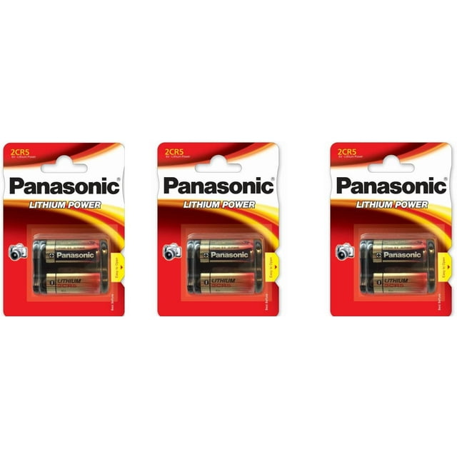 Panasonic 2CR5 6-Volt Photo Lithium Cylinder Batteries 2CR5M (3 Pack) - Walmart.com