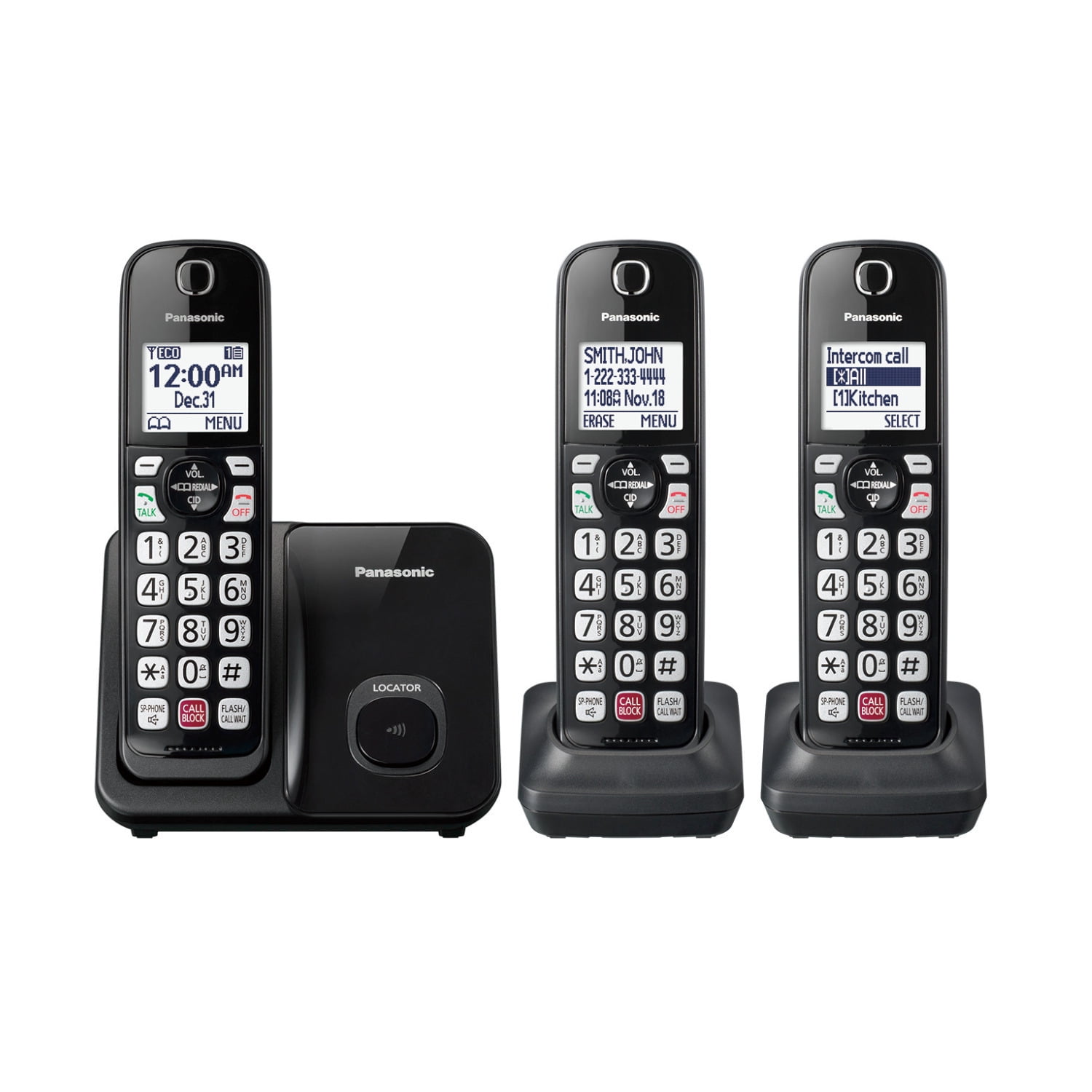 Panasonic 3x Handsets Dect 6.0 Expandable System Cordless Phone with ... Panasonic 3x Handsets Dect 6.0 Expandable System Cordless Phone with ...