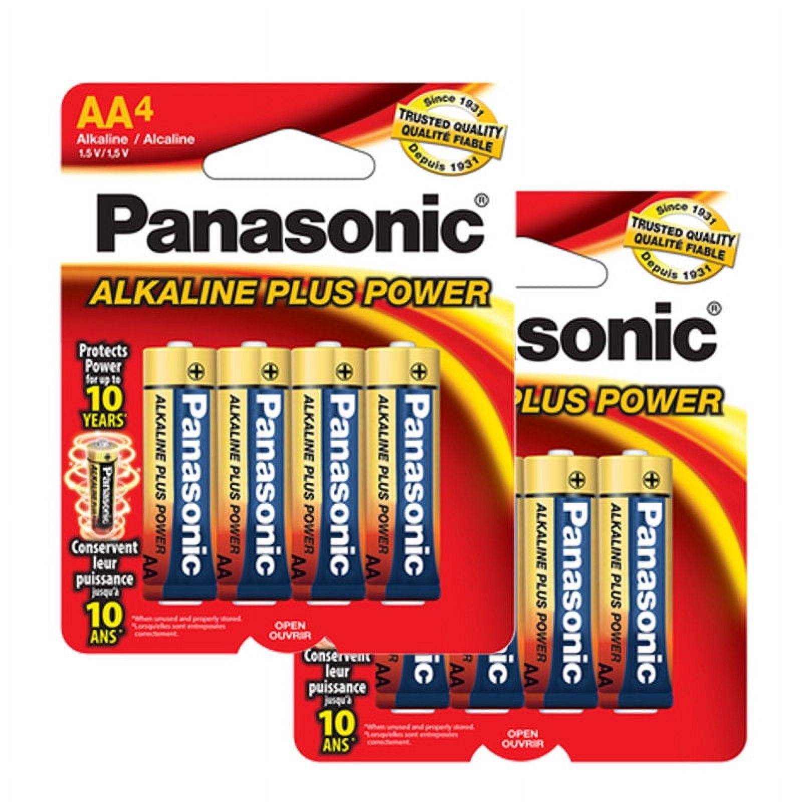 Panasonic AA 8 AM-3PA/4B Pack Alkaline Plus Power Batteries - Walmart.com
