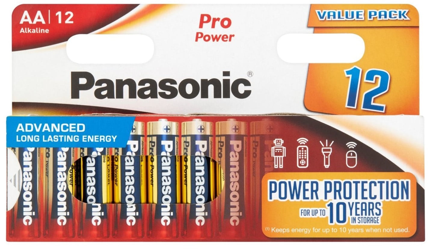 Panasonic AA Alkaline Batteries – 12 Count Long-Lasting Power (Leak ...