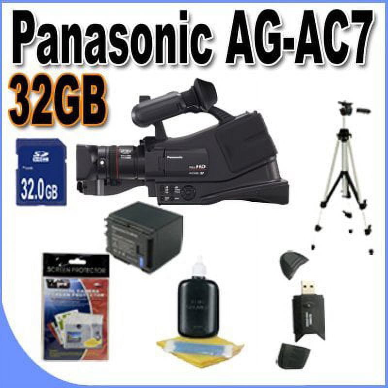 Panasonic AG-AC7 Shoulder Mount AVCHD Camcorder W/32GB SDHC Memory ...