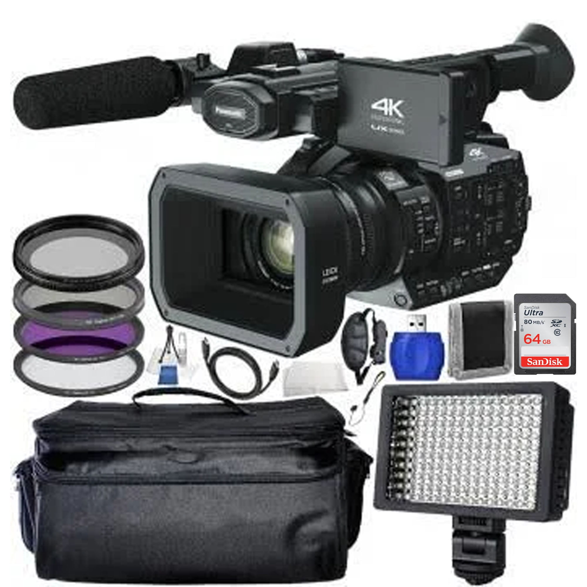 Panasonic AG-UX180 4K Premium Professional Camcorder Bundle - Walmart.com