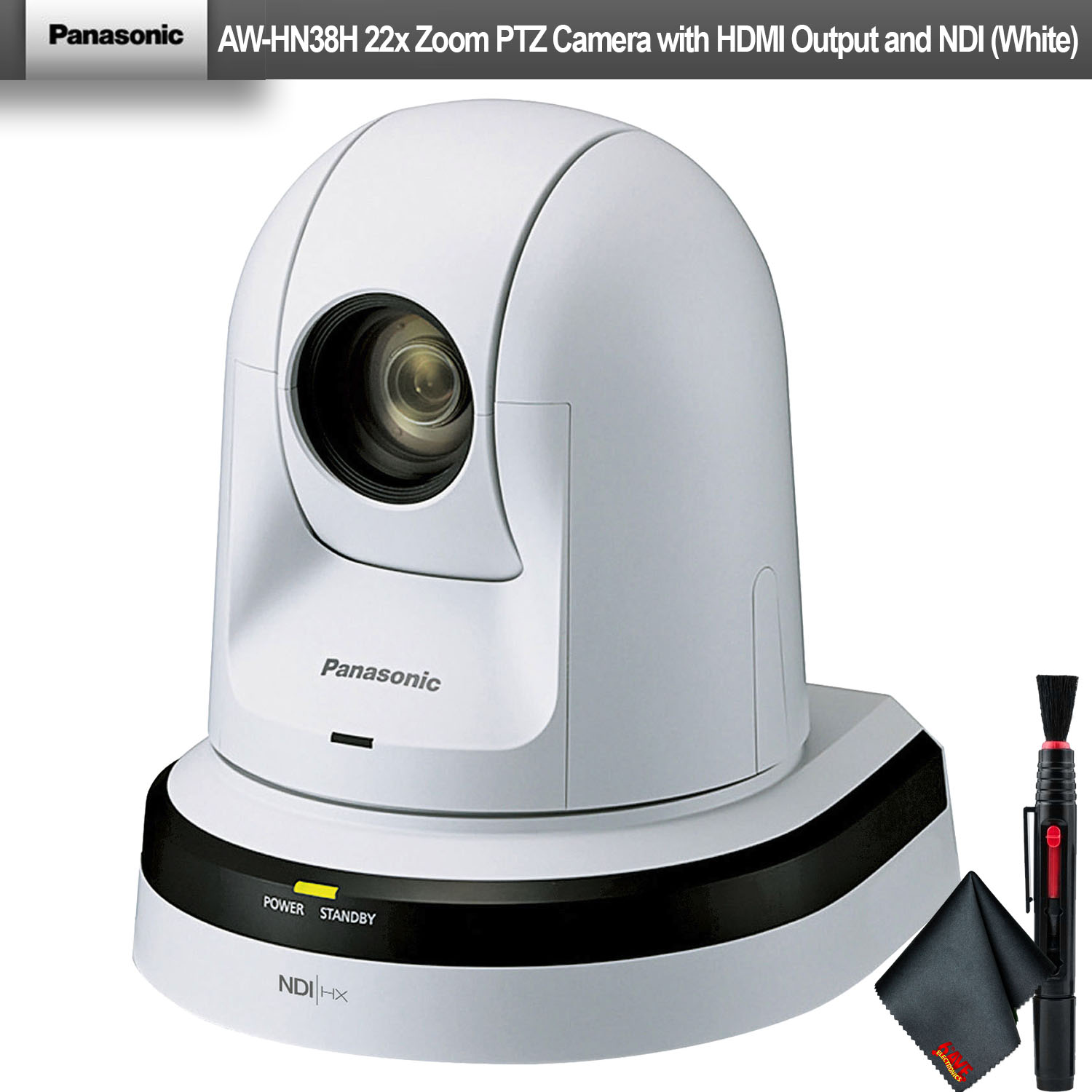 Panasonic AW-HN38H 22x Zoom PTZ Camera with HDMI Output and NDI (White ...