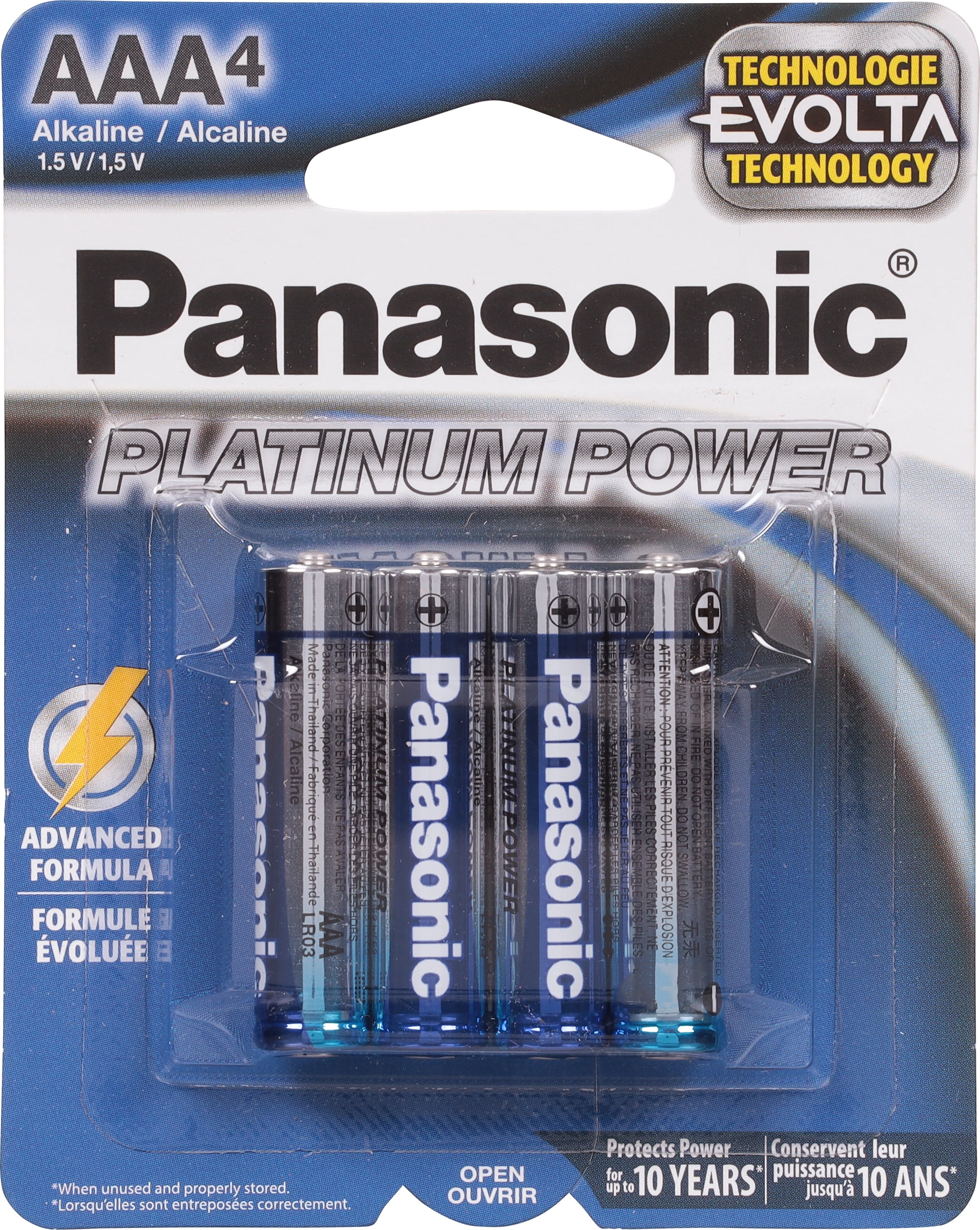 Panasonic Alkaline Platinum Power AAA Batteries - 4 Pack for Long ...