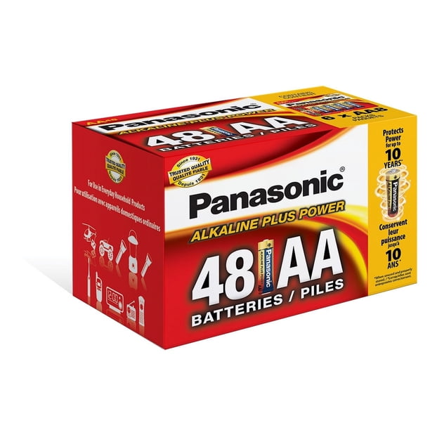 Panasonic Alkaline Plus Power AA 1.5 Volt Batteries, 48-Pack - Walmart ...