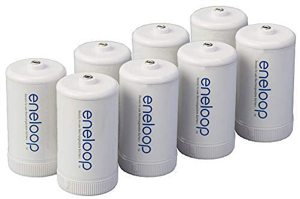 Panasonic BQ-BS1E8SA eneloop D Size Battery Adapters for Use with Ni-MH ...