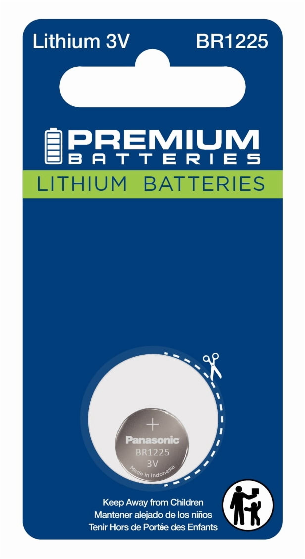 Panasonic BR1225 3V 48mAh Lithium Coin Cell Batteries - No Mercury ...