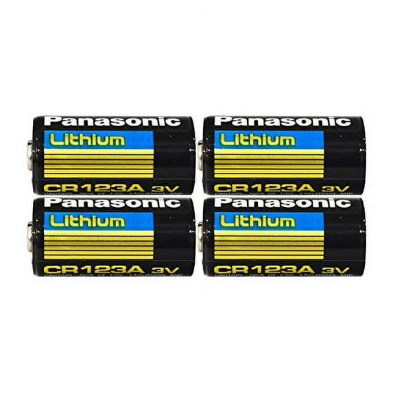 Panasonic CR123A 3V Lithium Battery, 4 Pack, 1550mAh, Single Use, 123 Replacement - Walmart.com