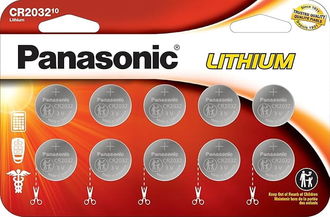 Panasonic CR2032 3.0 Volt Long Lasting Lithium Coin Cell Batteries in ...
