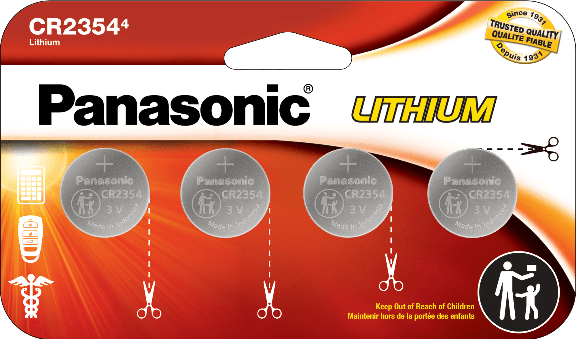 Panasonic CR2354 3.0 Volt Lithium Coin Cell Batteries, 4-Pack - Walmart.com