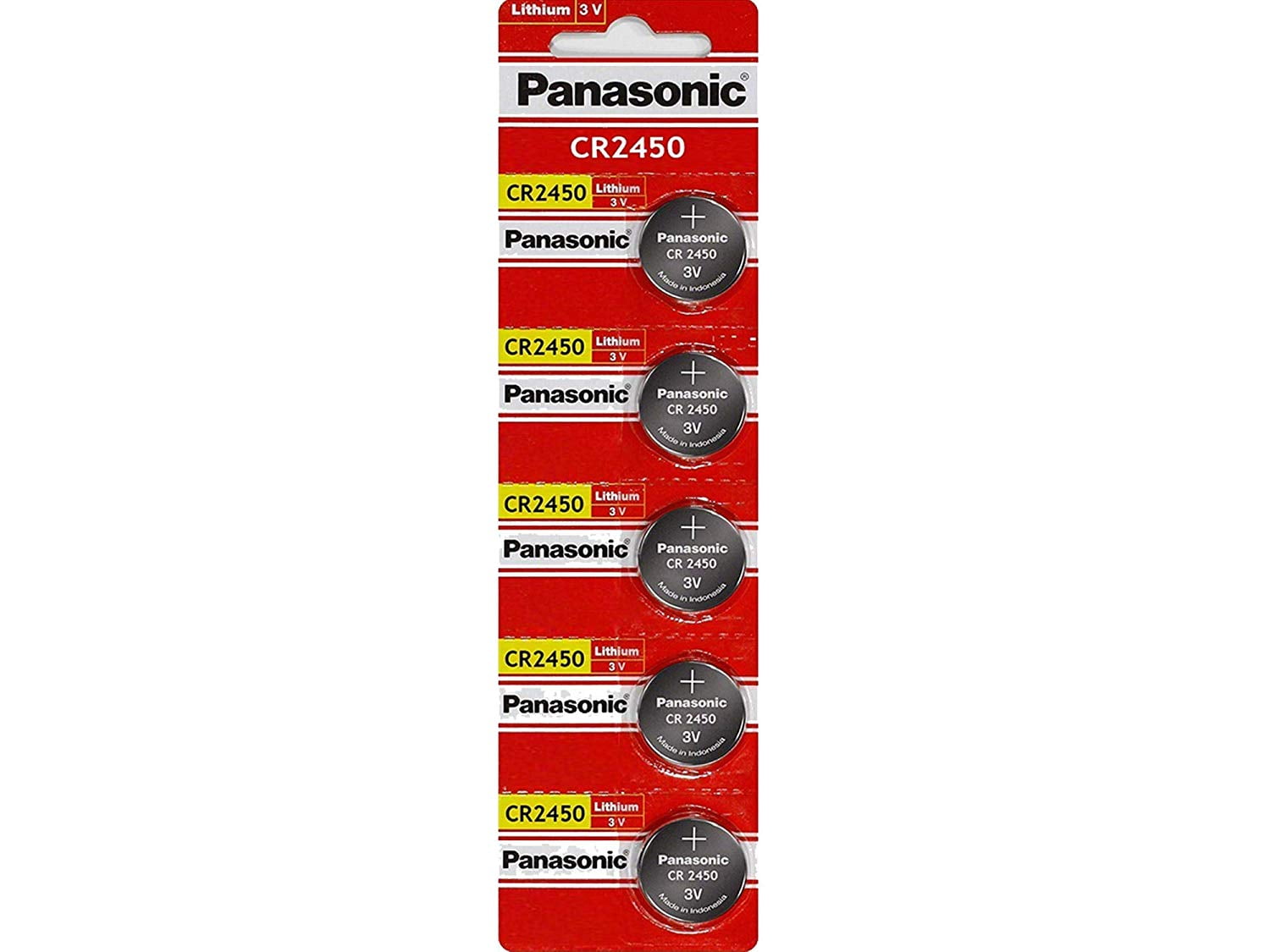 Panasonic CR2450 Lithium Battery 3V (5 Batteries Per Pack) - Walmart.com
