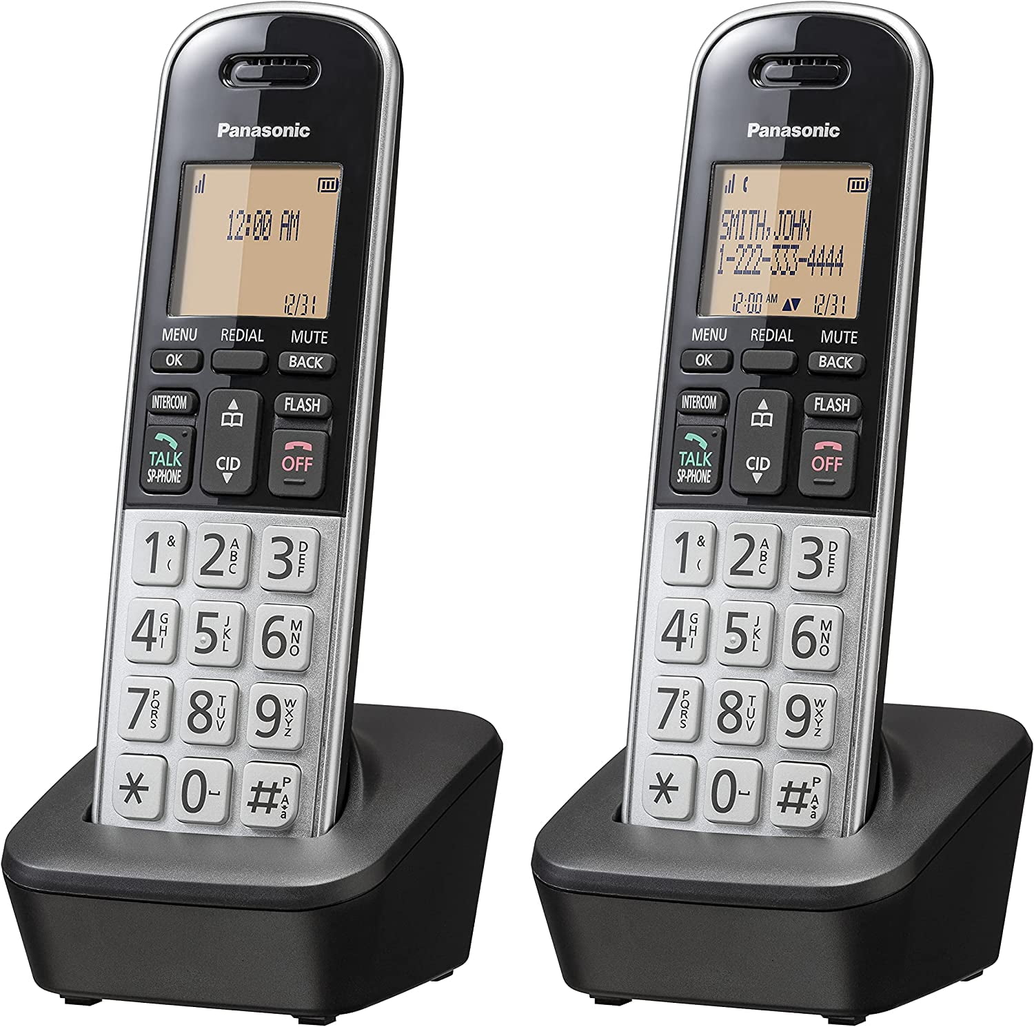Panasonic Compact Cordless Phone with DECT 6.0, 1.6" Amber LCD and ...