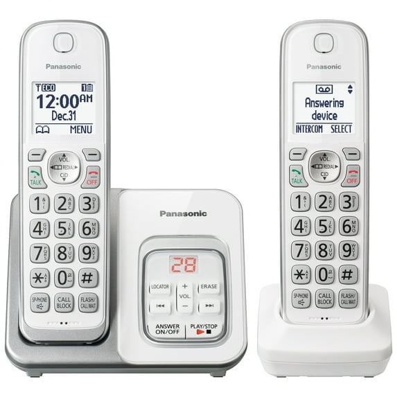 Panasonic Cordless Home Phone, 2 Handsets, Call Block, Digital ...