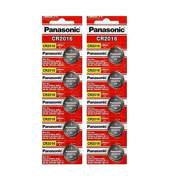 Panasonic Cr2016 3v Lithium Battery 2pack X (5pcs) =10 Single Use Batteries - Walmart Business ...