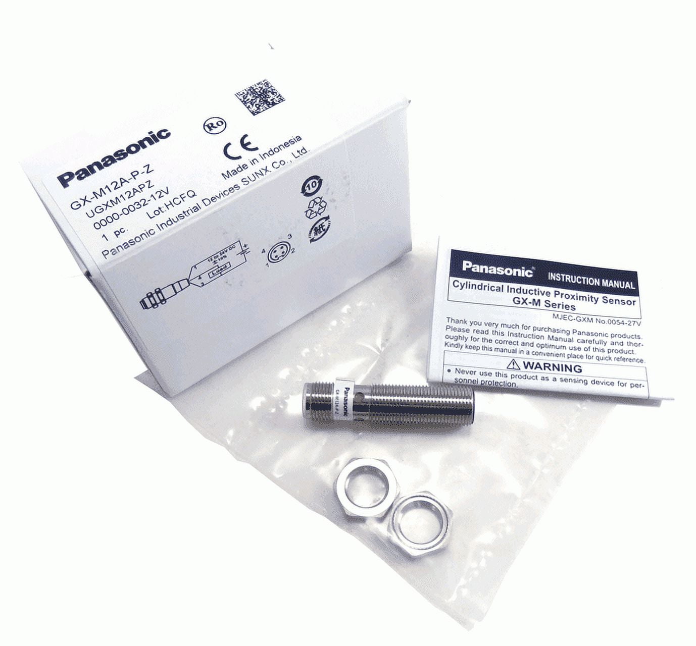 Panasonic Cylindrical Compact Inductive Proximity Sensor GX-M12A-P-Z ...