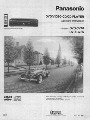 Instruction Manual ONLY for Panasonic DVD-CV35 DVD-CV40 DVD Player ...