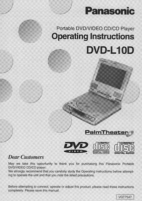 Instruction Manual ONLY for Panasonic DVD-L10D DVD Player Owners ...
