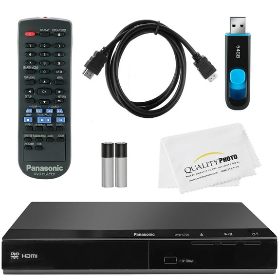 Panasonic DVD Player DVD-S700 + Remote Control + High Speed 6 Foot 4K ...
