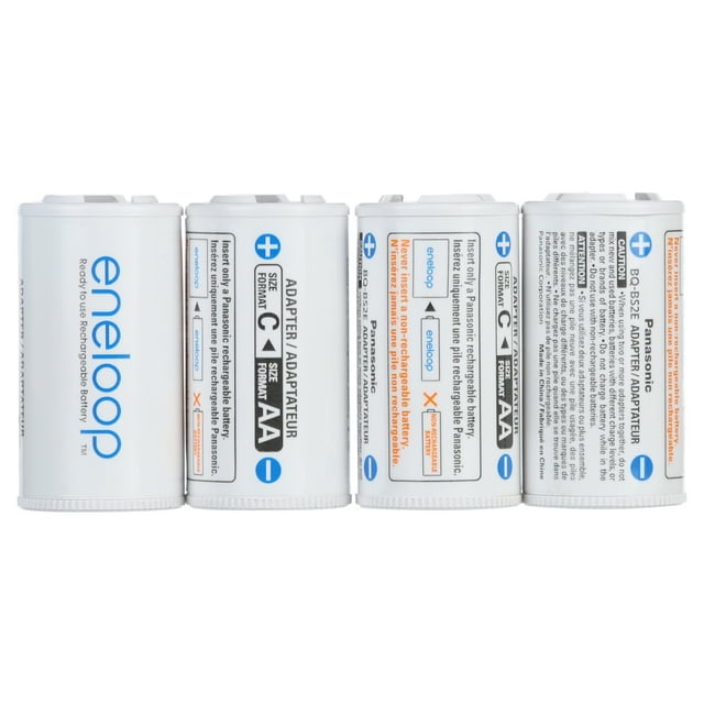 Panasonic Eneloop BQ-BS2E4SA C Size Battery Adapters for use with ...