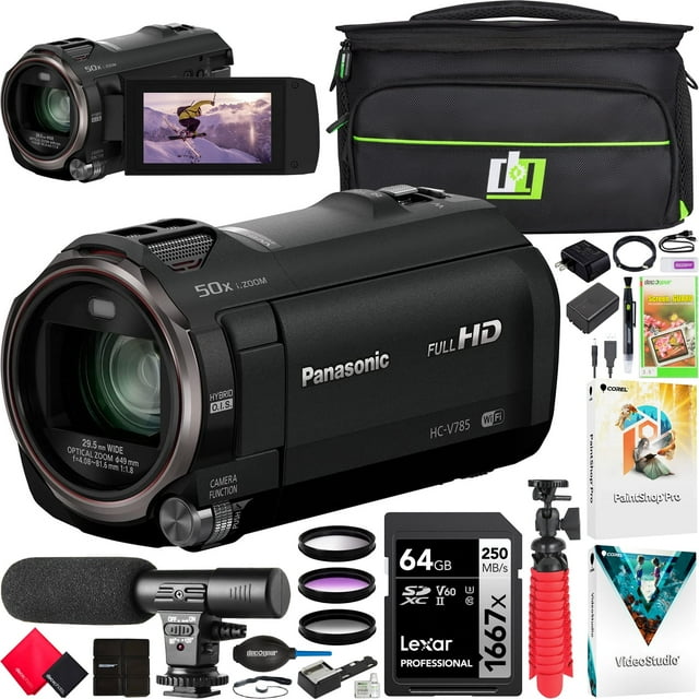 Panasonic HC-V785K Full HD Digital Movie Camcorder with Wi-Fi, 20X ...