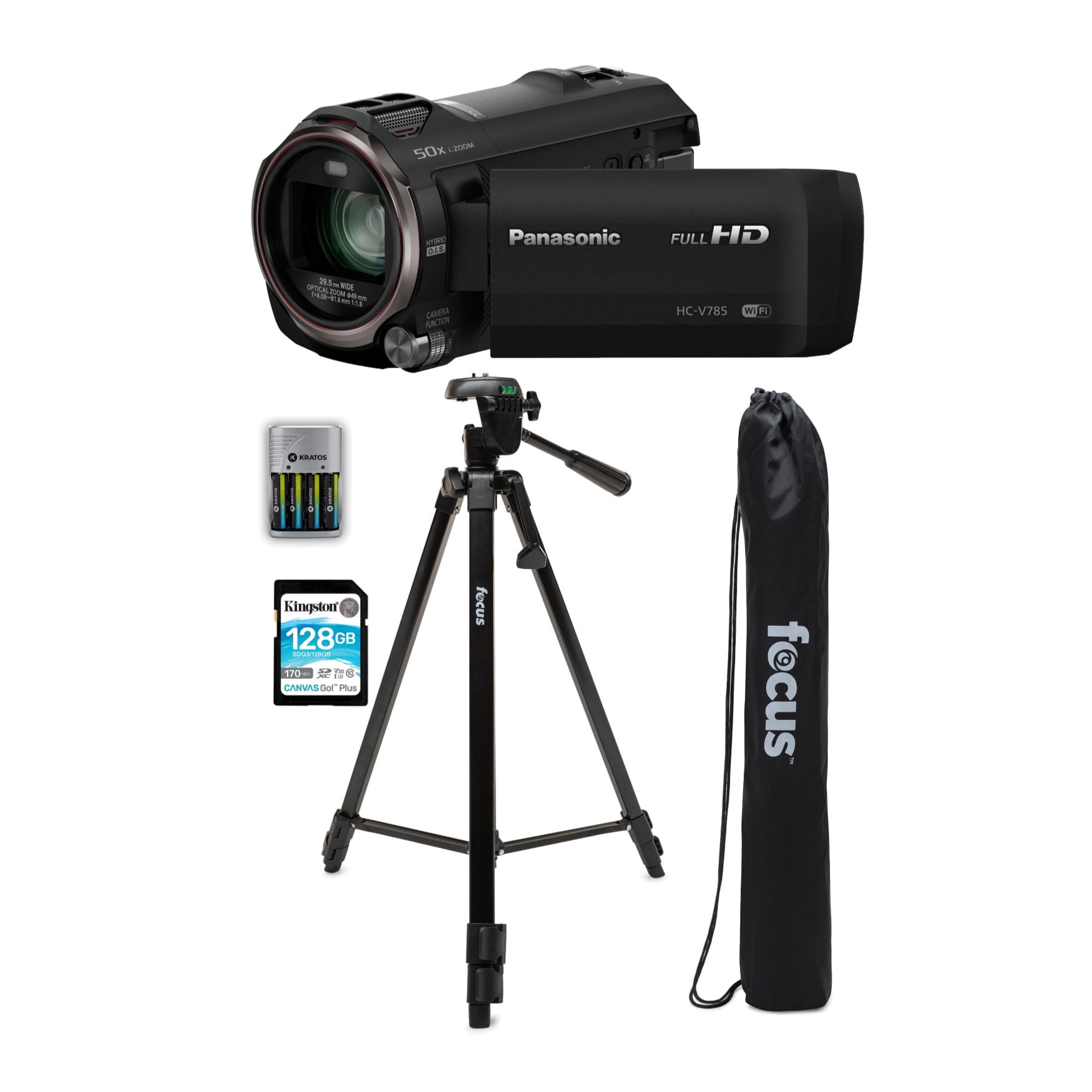 Panasonic HC-V785K Full HD Video Camera Camcorder with 20x Optical Zoom Bundle - Walmart.com