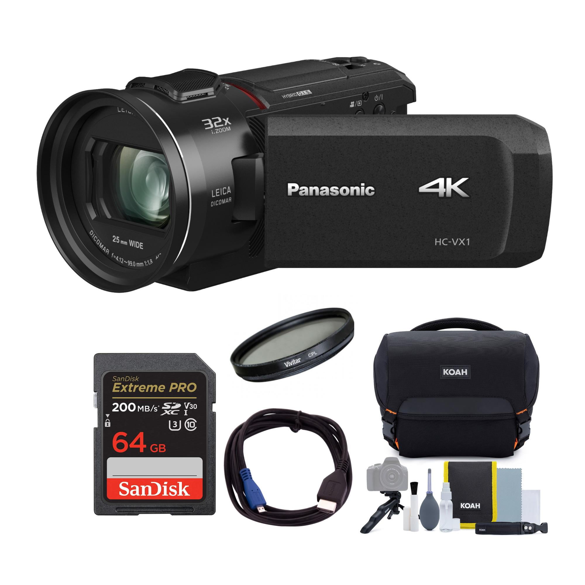 Panasonic HC-VX1 4K Professional Camcorder with 24X Leica Lens, Optical ...