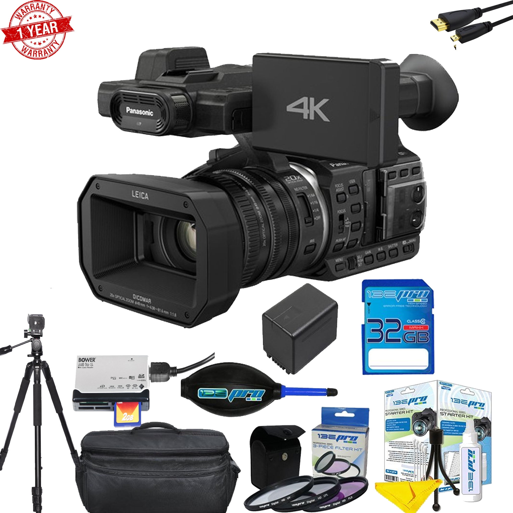Panasonic HC:X1000 4K DCI/Ultra HD/Full HD Camcorder Basic Accessory ...