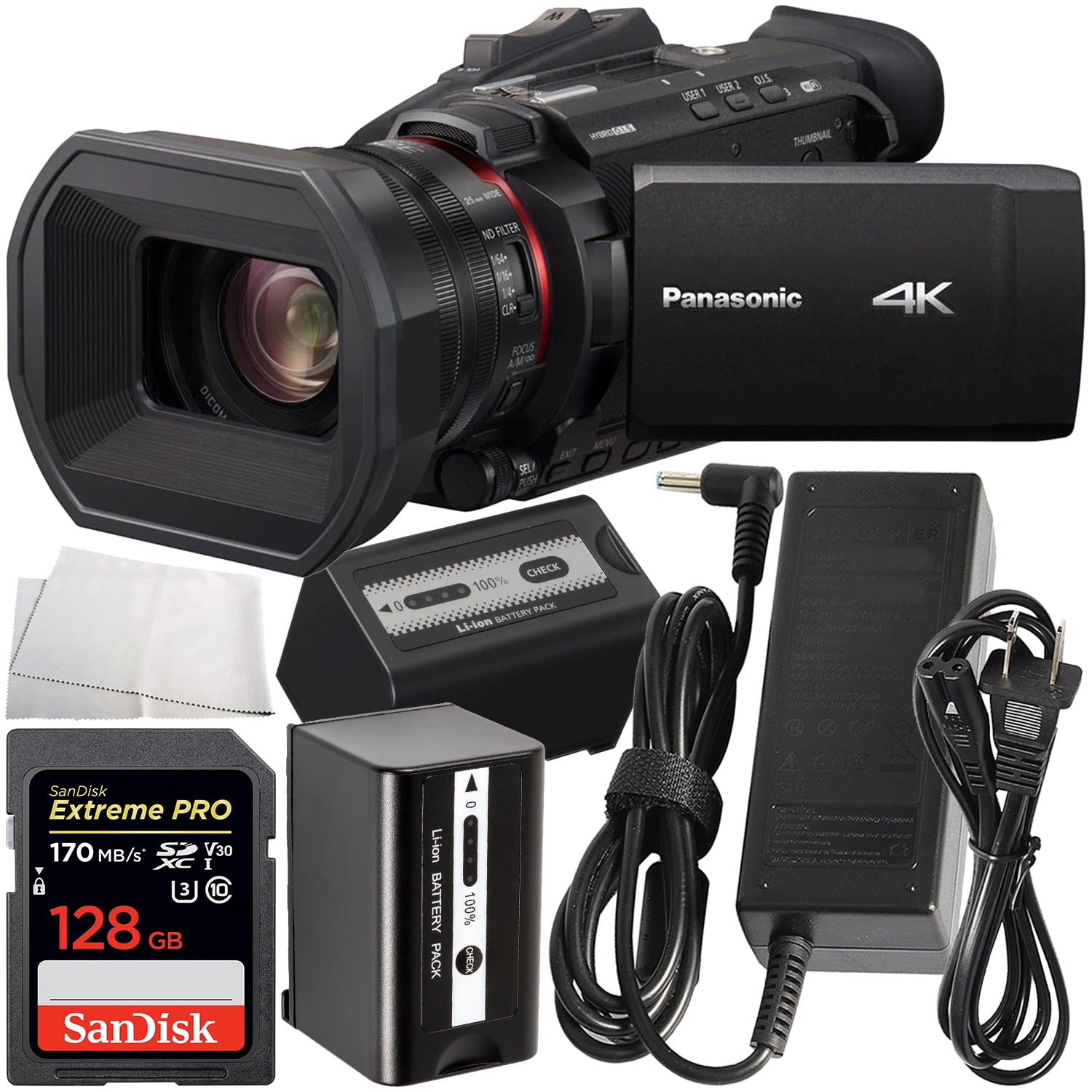 Panasonic HC-X1500 UHD 4K Pro Camcorder, 24x Zoom, with 128GB SD Card ...