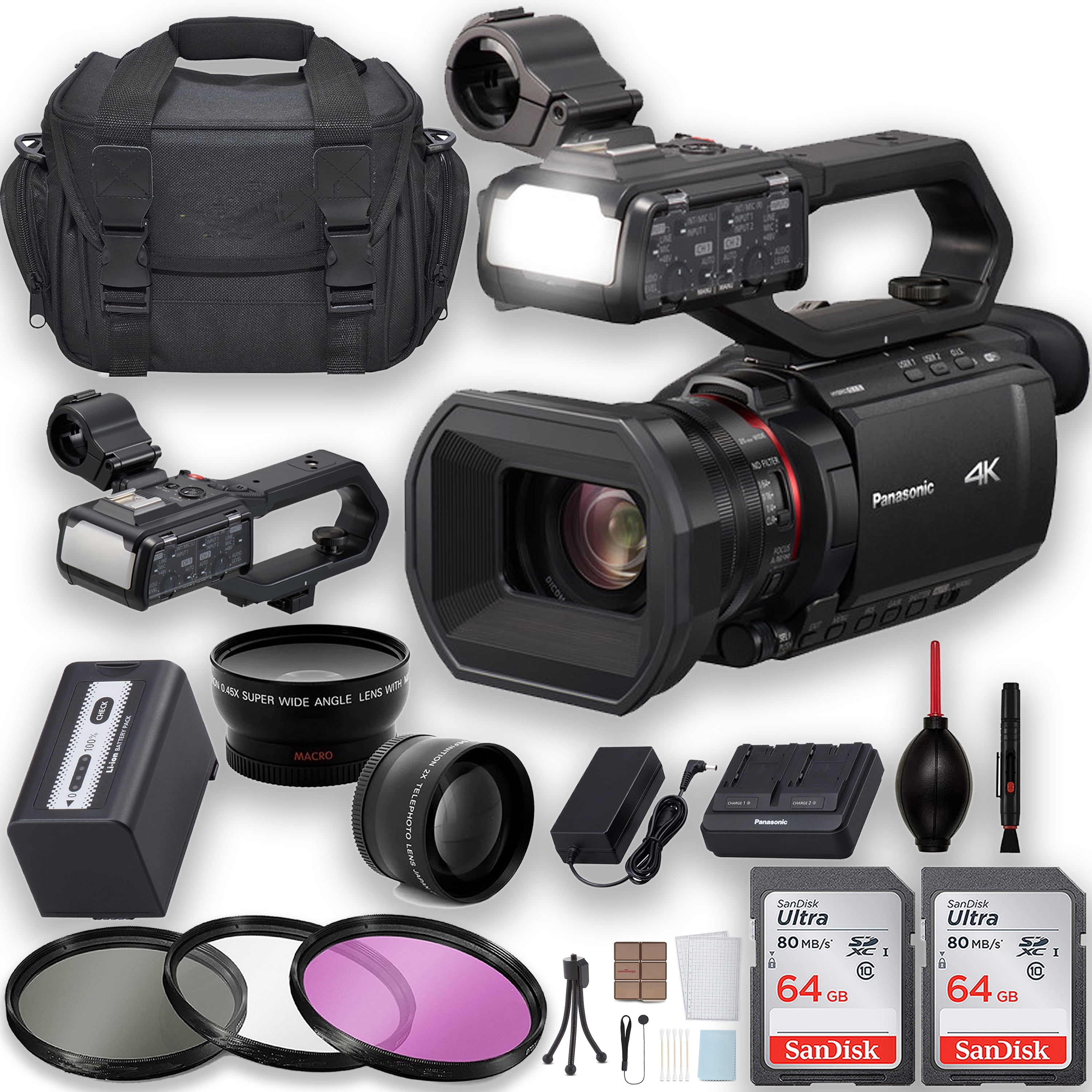 Panasonic HC-X2000 UHD 4K Pro Camcorder with 24x Zoom + Panasonic VW ...