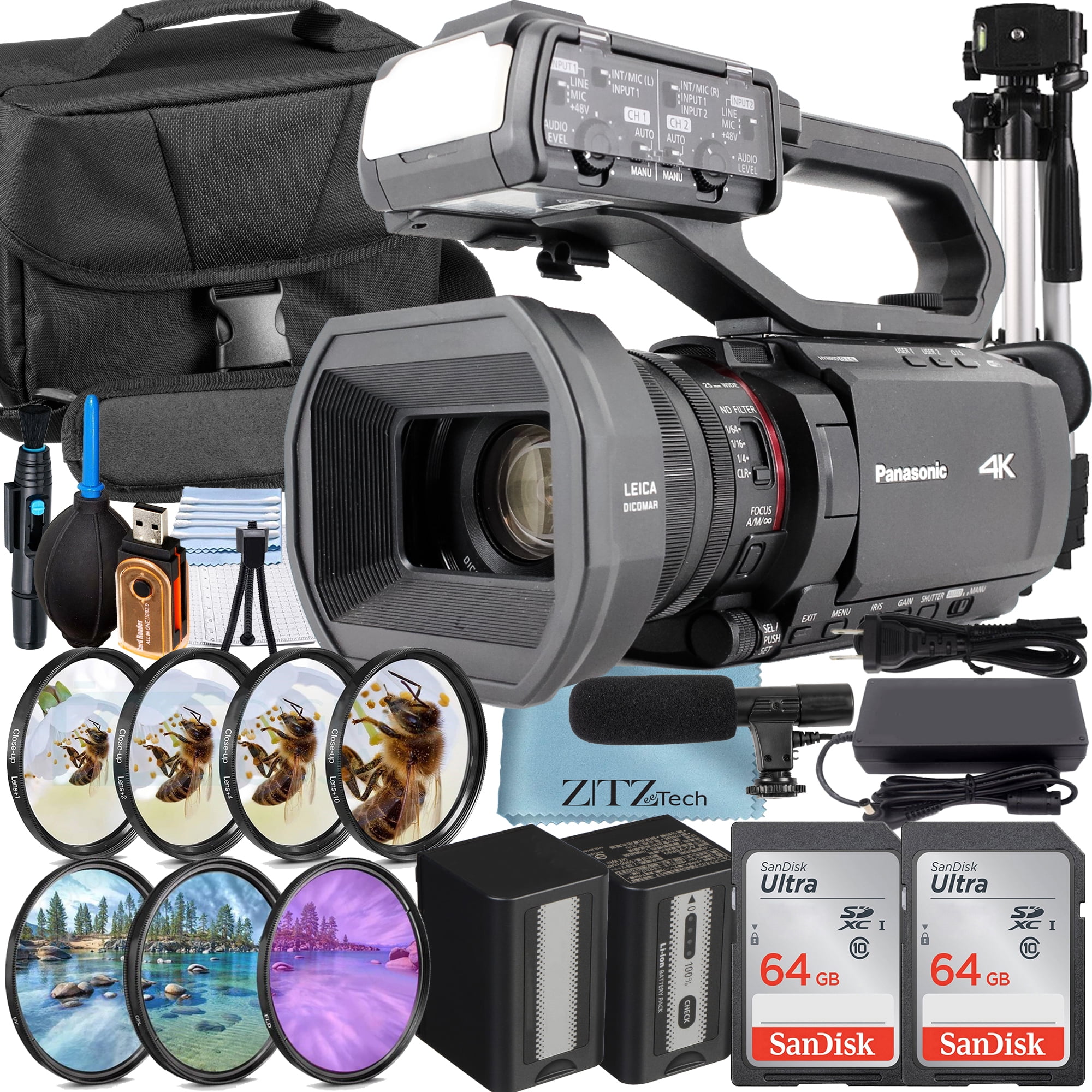 Panasonic HC-X2000 UHD 4K Professional Camcorder + Case + 2 Pack ...