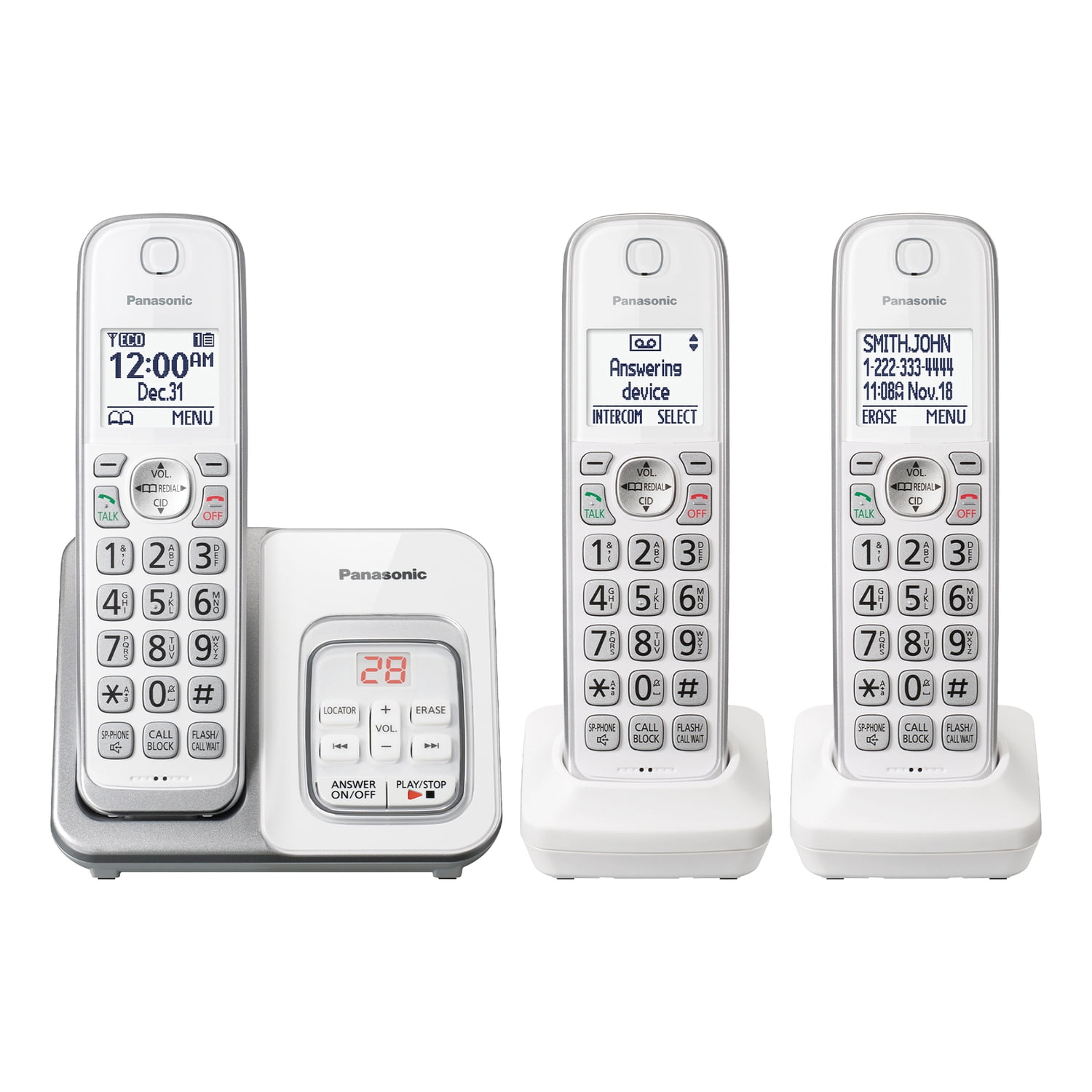 Panasonic Landline Home Phone with Caller ID, KX-TGD633W Corded ...