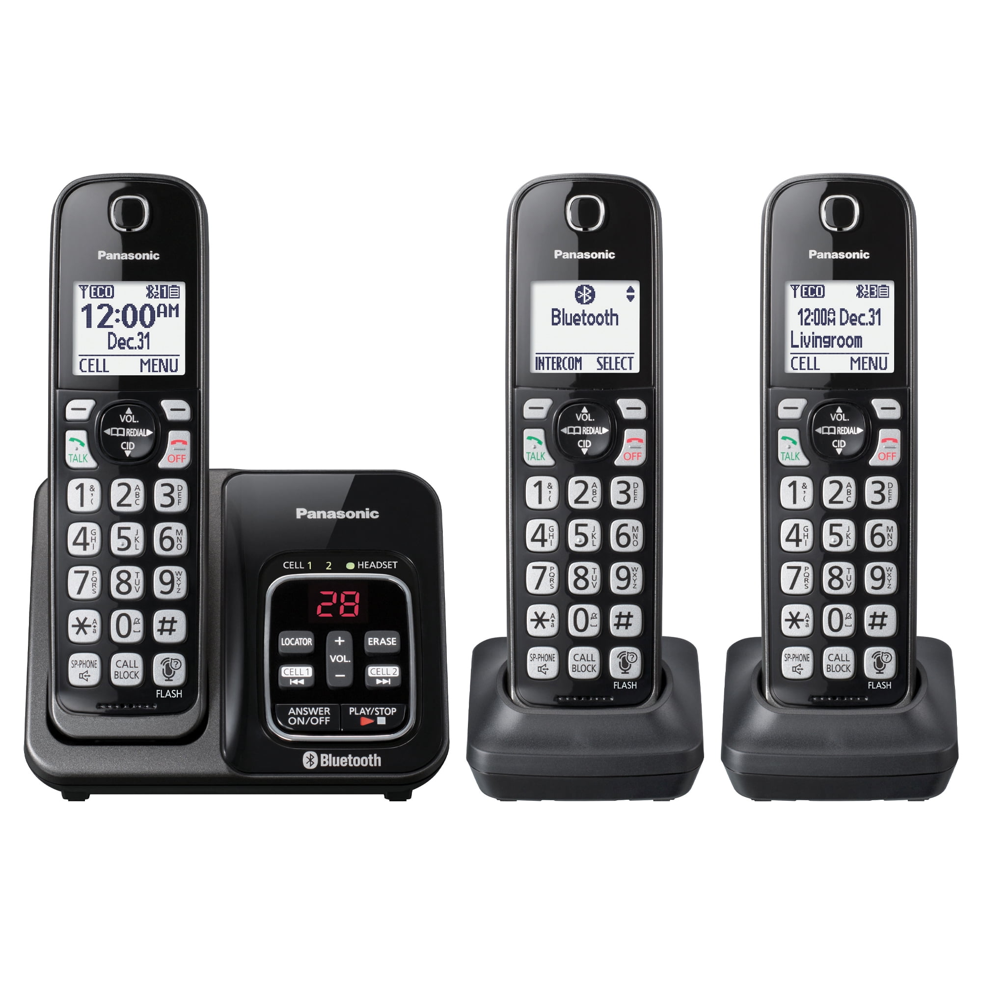 Panasonic KX-TGD66X Link2Cell Landline Wireless Home Phone with Caller ...