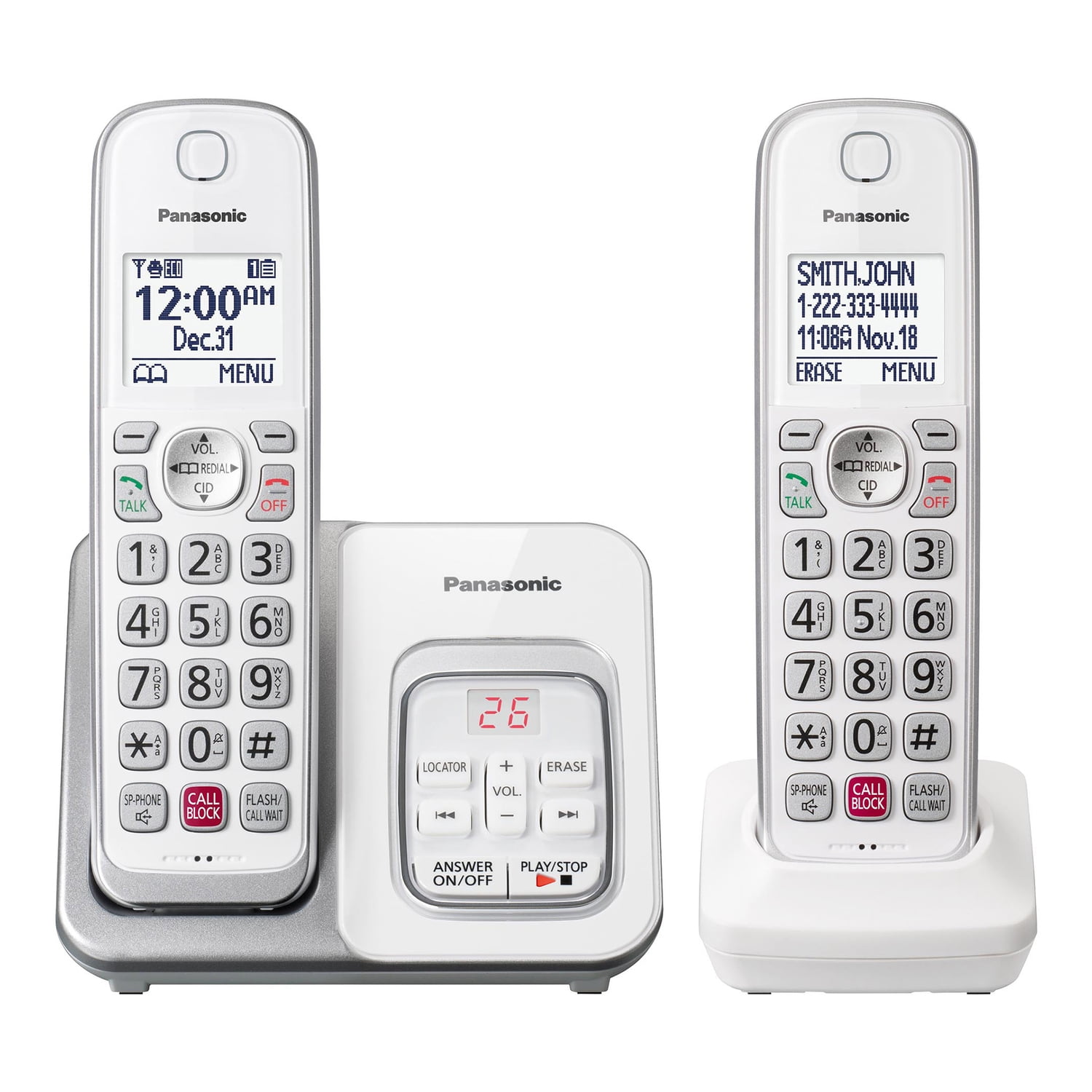 Panasonic KX-TGD83x Series DECT 6.0 Corded Cordless Phone System with ...
