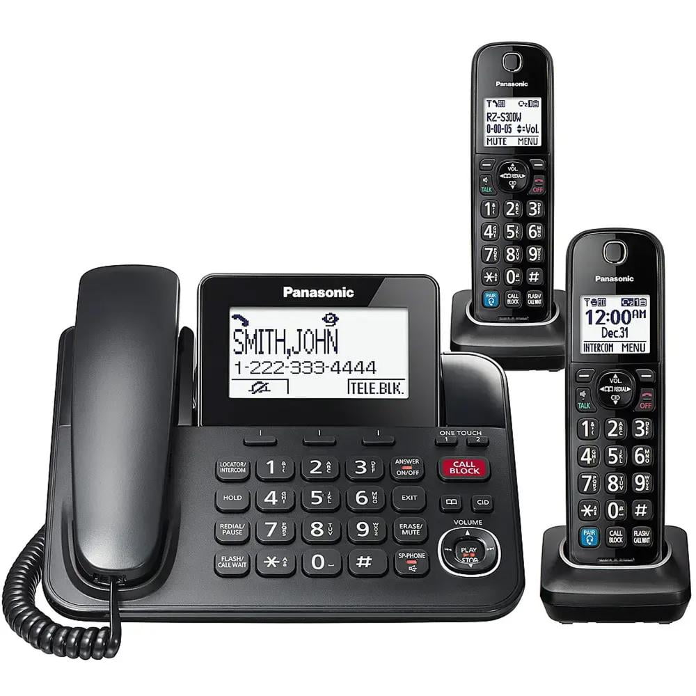 Panasonic KX-TGF892 DECT 6.0 Expandable Corded/Cordless Phone System with Bluetooth for Wireless ...