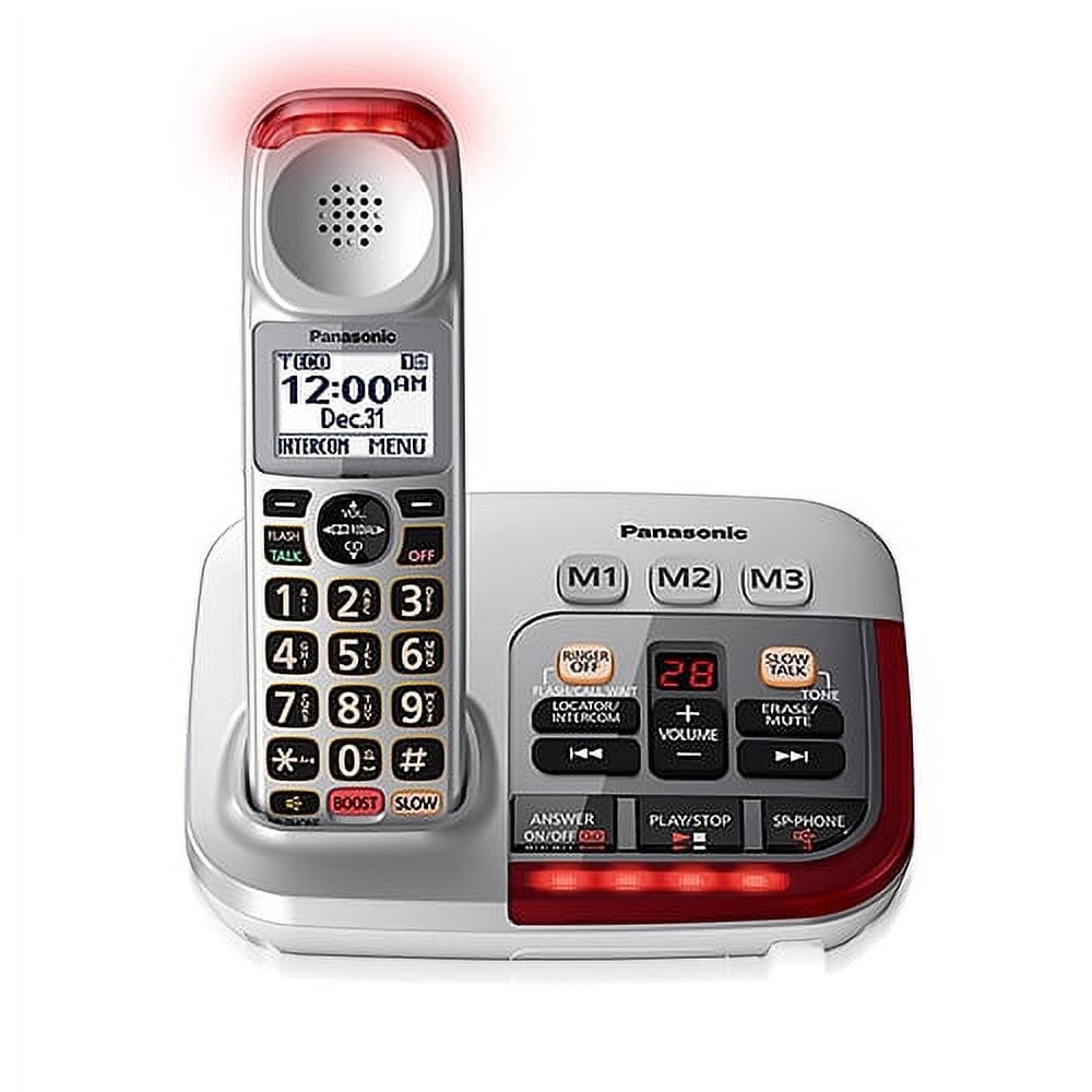 Panasonic Amplified Cordless Phone, Big Button, Caller ID, Silver ...