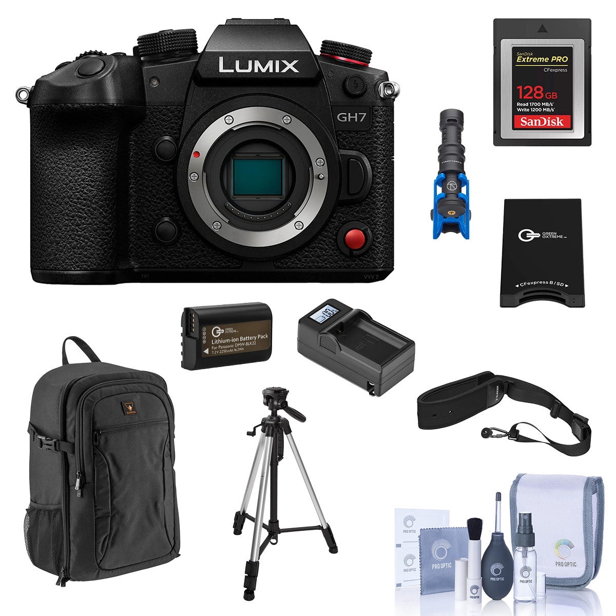 Panasonic LUMIX GH7 Mirrorless Camera, Bundle with 128GB Memory Card ...