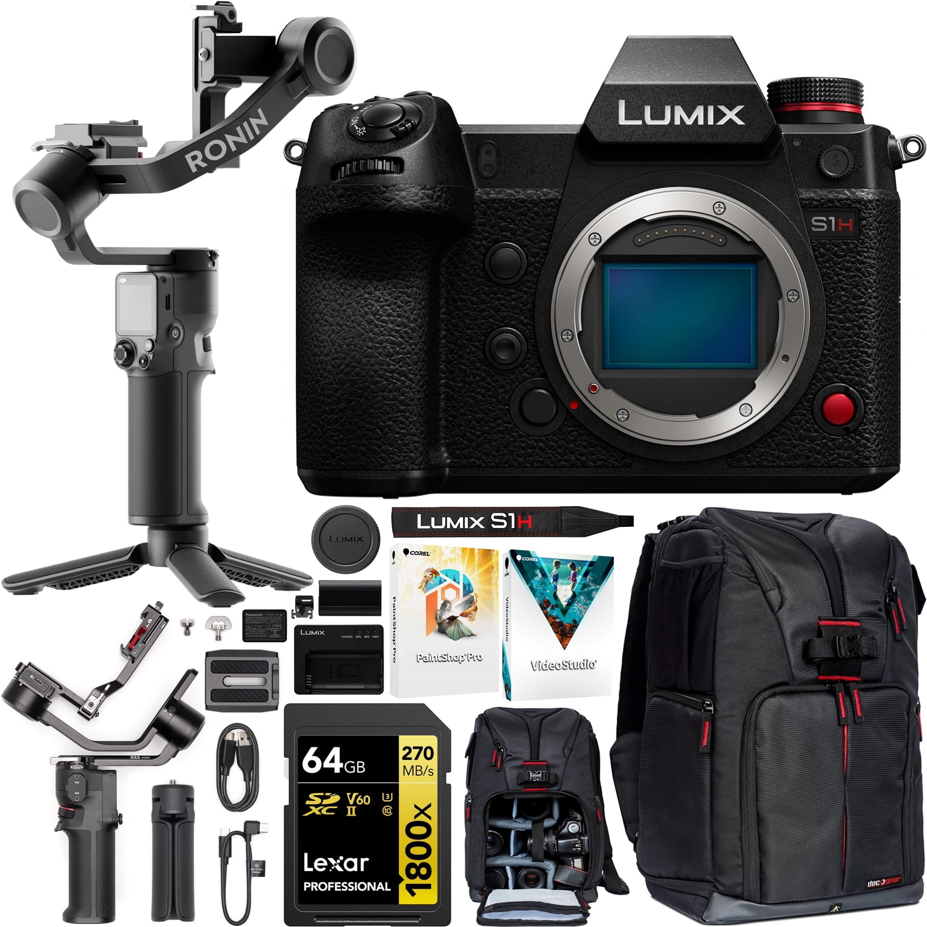 Panasonic LUMIX S1H Mirrorless Full Frame L-Mount Cinema Camera Body DC ...