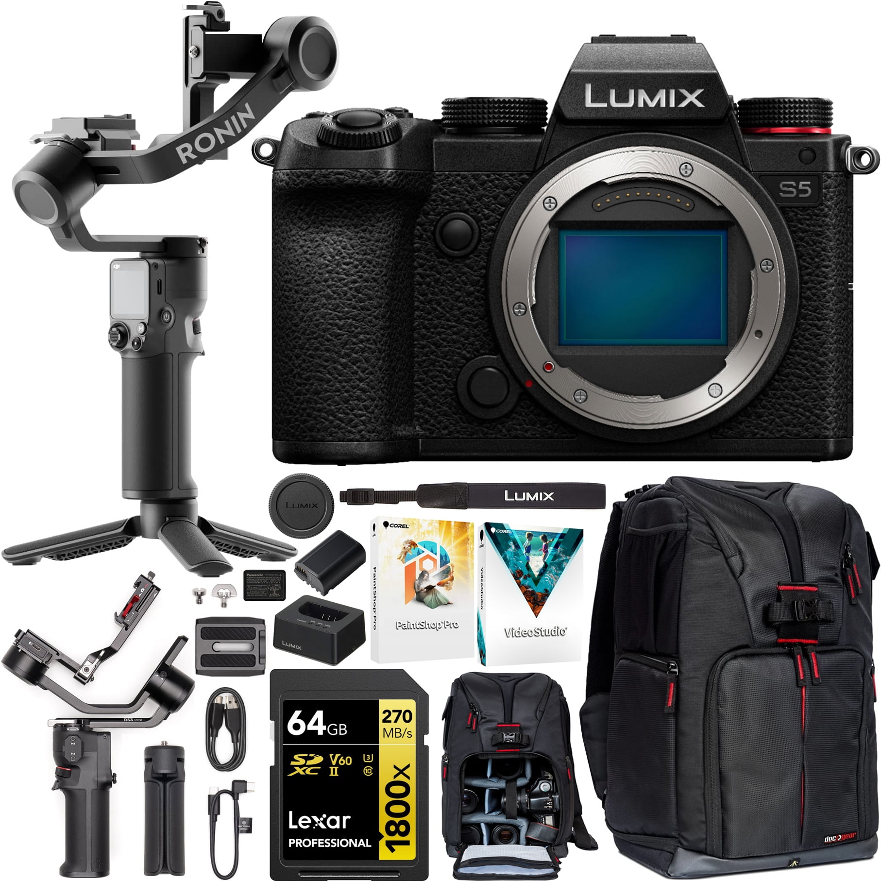 Panasonic LUMIX S5 Mirrorless Full Frame L-Mount Camera Body DC-S5BODY ...