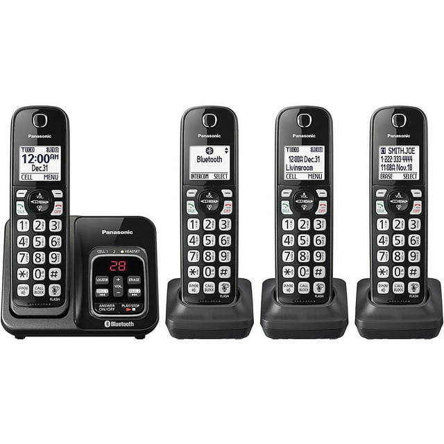 Panasonic Link2Cell Bluetooth Cordless Phone with Voice Assist and ...