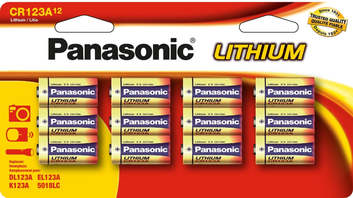 Panasonic Lithium CR-123A 3V Batteries for Flashlights, Digital Cameras ...