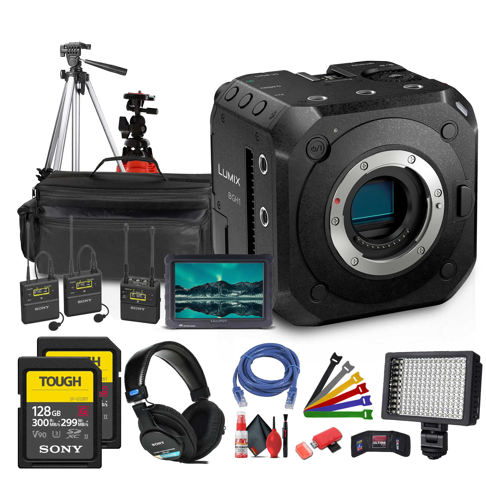 Panasonic Lumix BGH1 4K Box Cinema Camera (DC-BGH1) + Mic System + 2 x ...