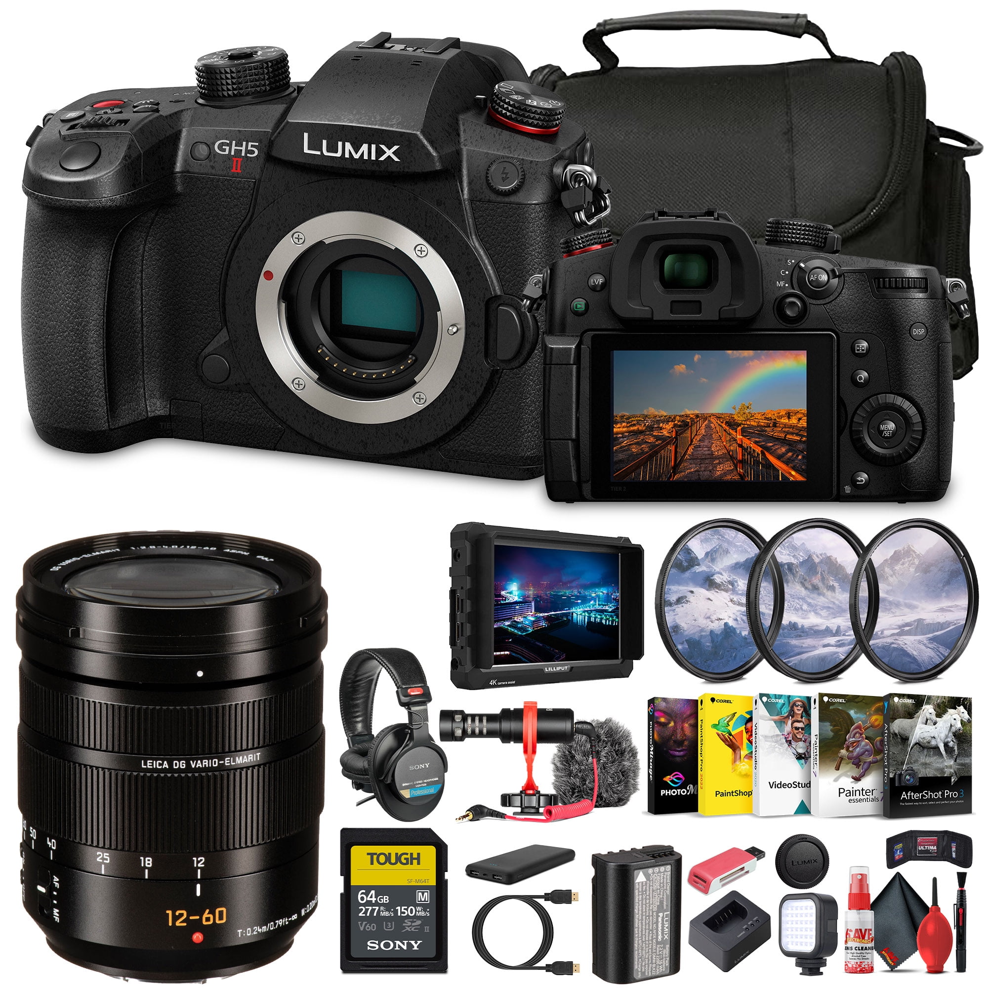 Panasonic Lumix GH5 II Mirrorless Camera with added 12-60mm Lens + Rode ...