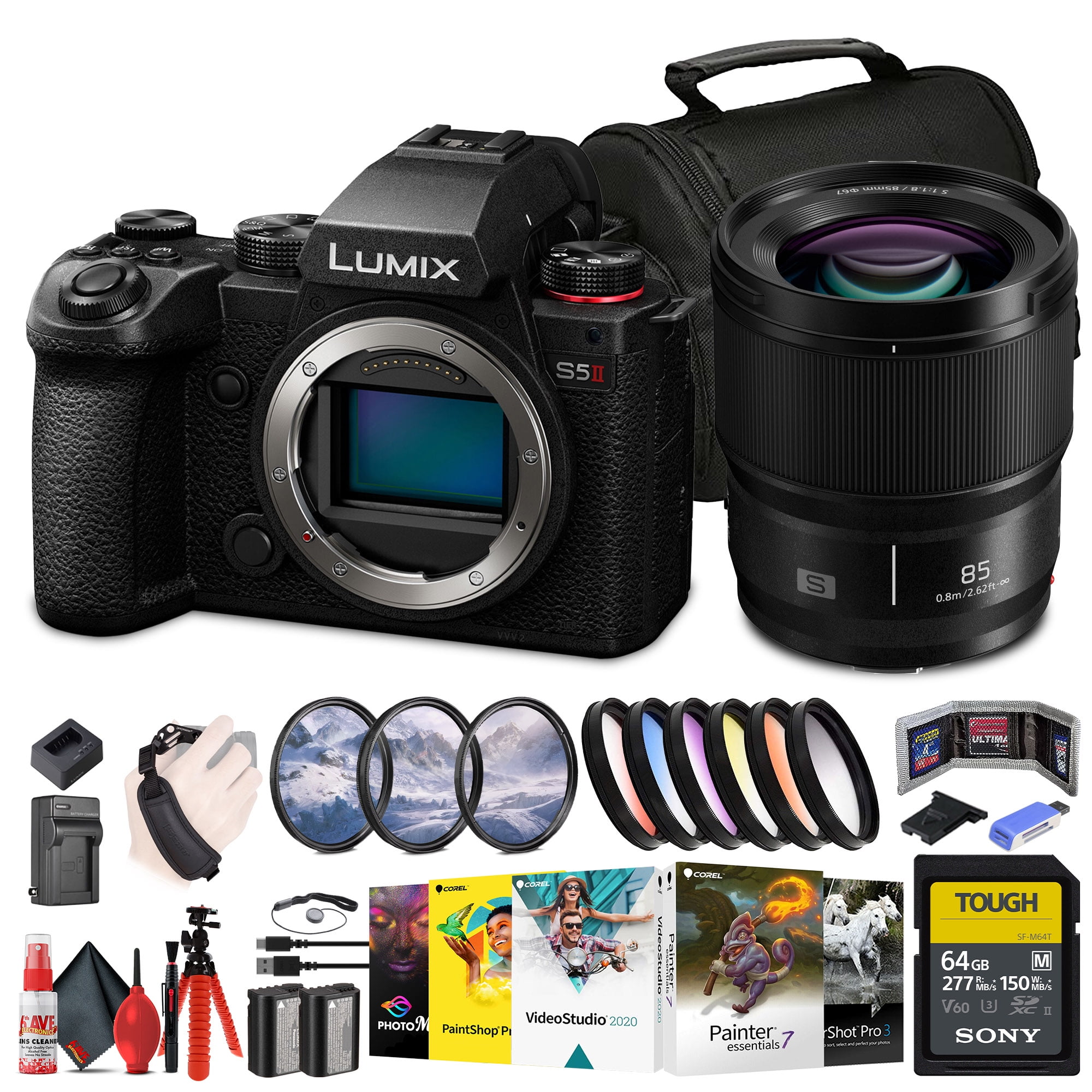 Panasonic Lumix S5 II Mirrorless Camera (DC-S5M2BODY) + Panasonic Lumix ...