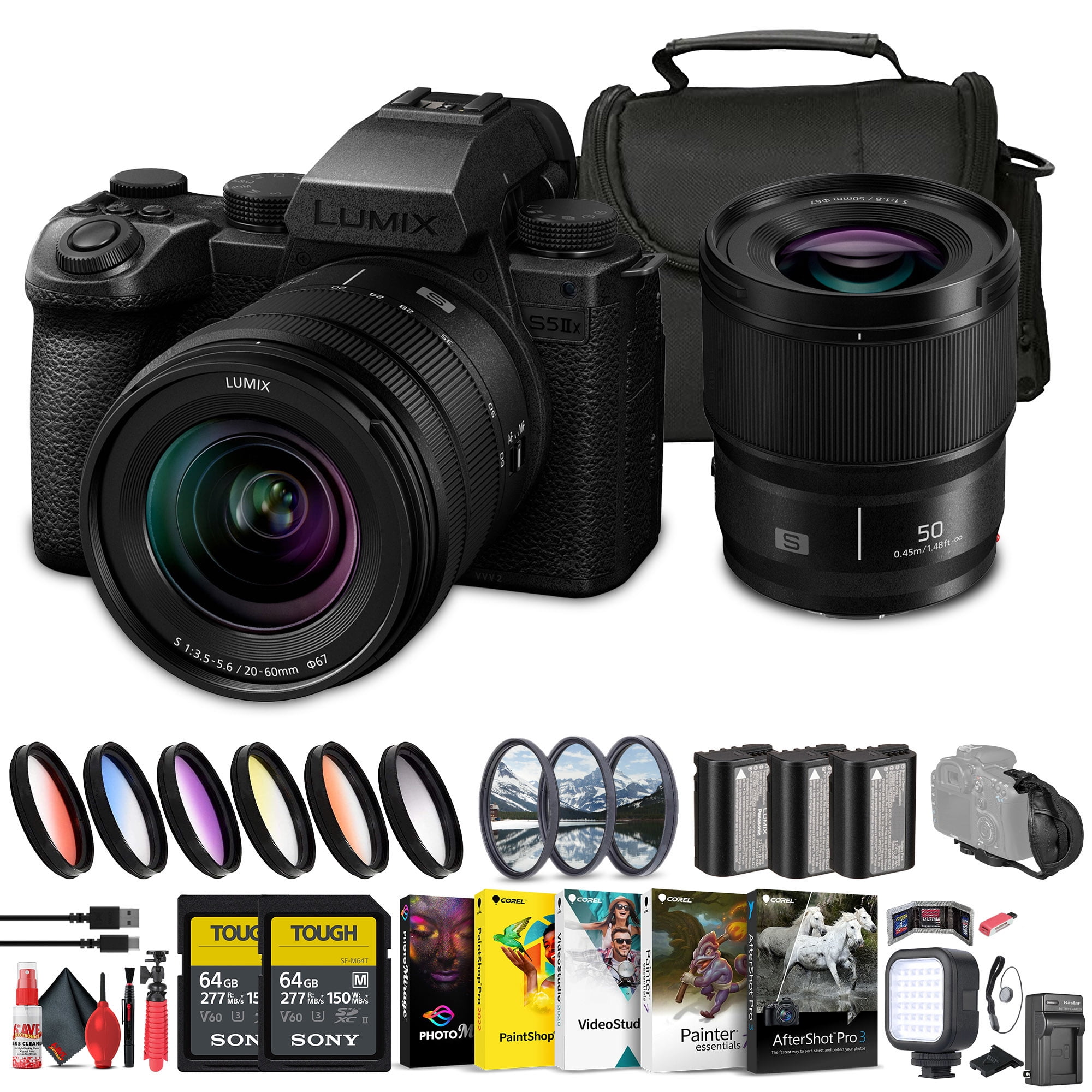 Panasonic Lumix S5 IIX Mirrorless Camera with 20-60mm and 50mm Lenses ...