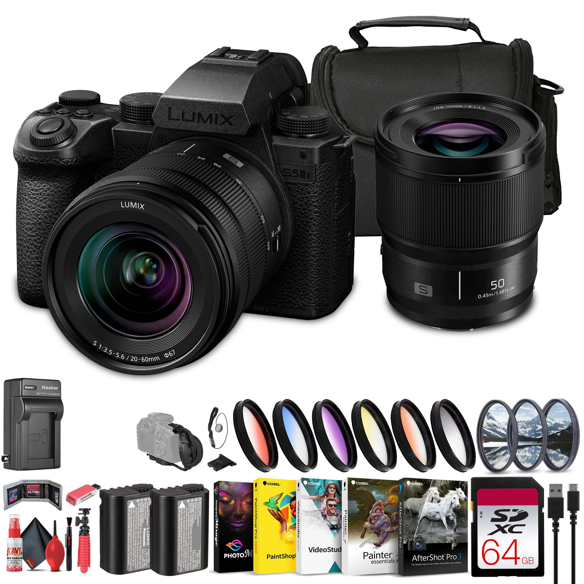 Panasonic Lumix S5 IIX Mirrorless Camera with 20-60mm and 50mm Lenses ...