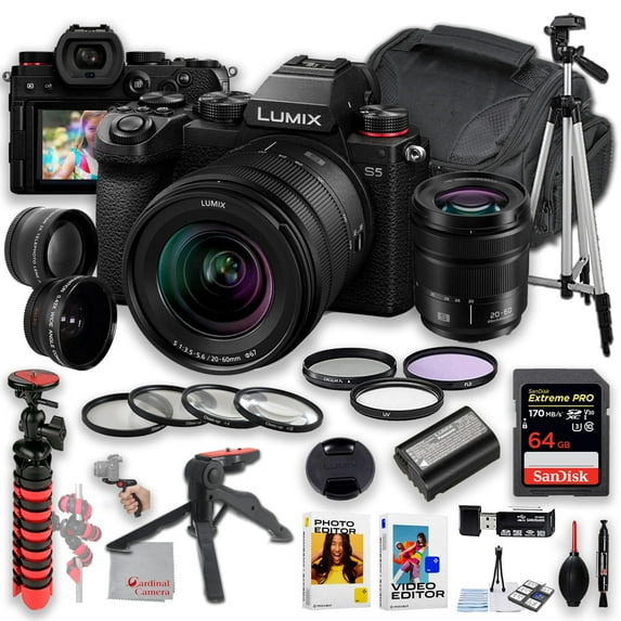 Panasonic Lumix S5 Mirrorless Camera with Lumix S 20-60mm f/3.5-5.6 ...